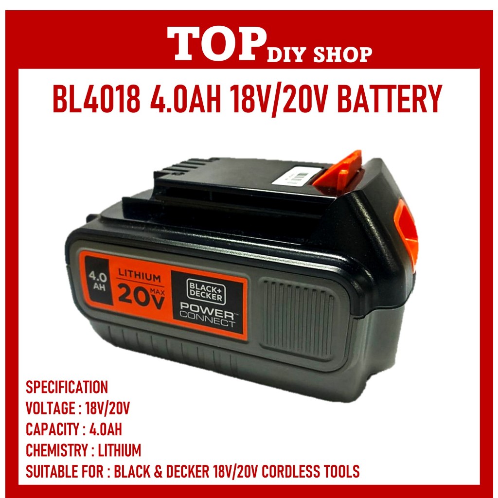BLACK & DECKER BL2018 / BL1518 18V 2.0Ah / 1.5AH Replacement Battery 8V ...