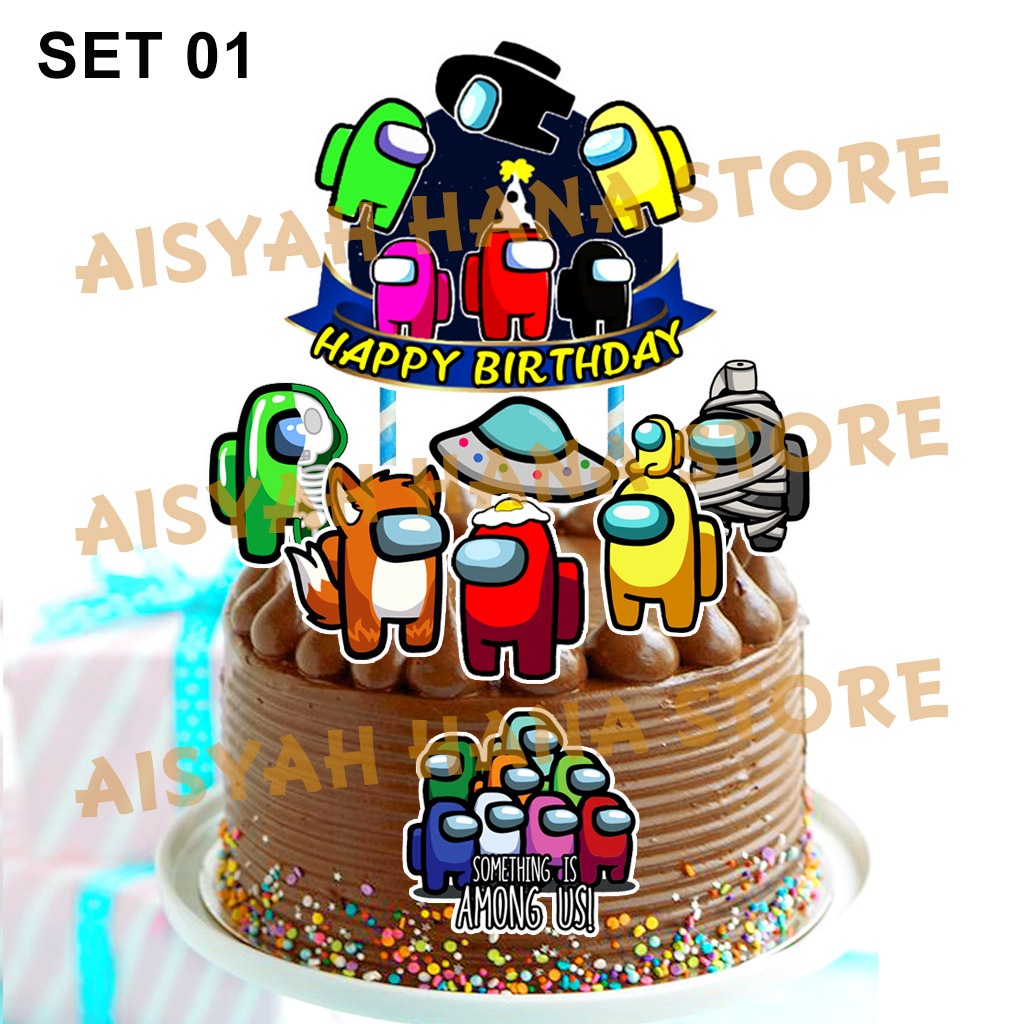 AMONG US CAKE TOPPER SET 01 | Shopee Malaysia