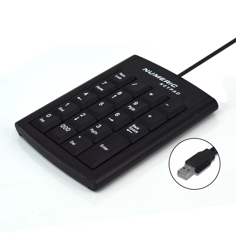 Wired USB Digital Keyboard Numeric Keyboard 18 Keys Keypad Slim Mini ...