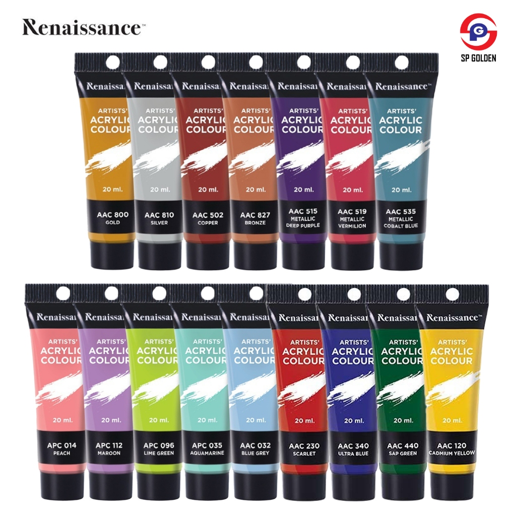 Renaissance Artists Acrylic Colour Tube 20ml | Shopee Malaysia