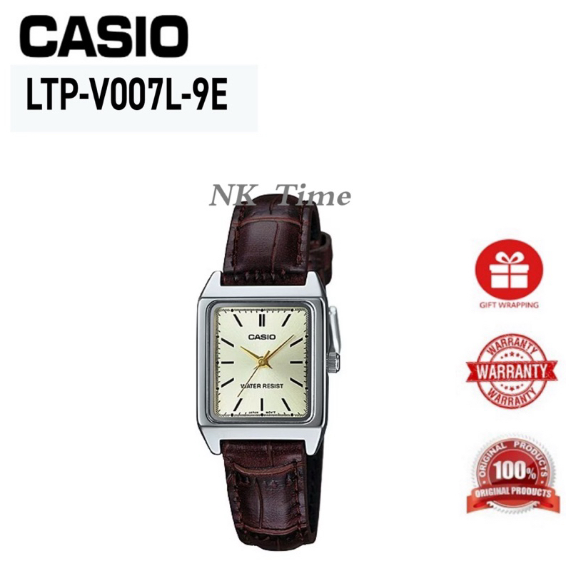 Casio Watch LTP-V007L-9EU Black Leather Band Women Watch | Shopee Malaysia