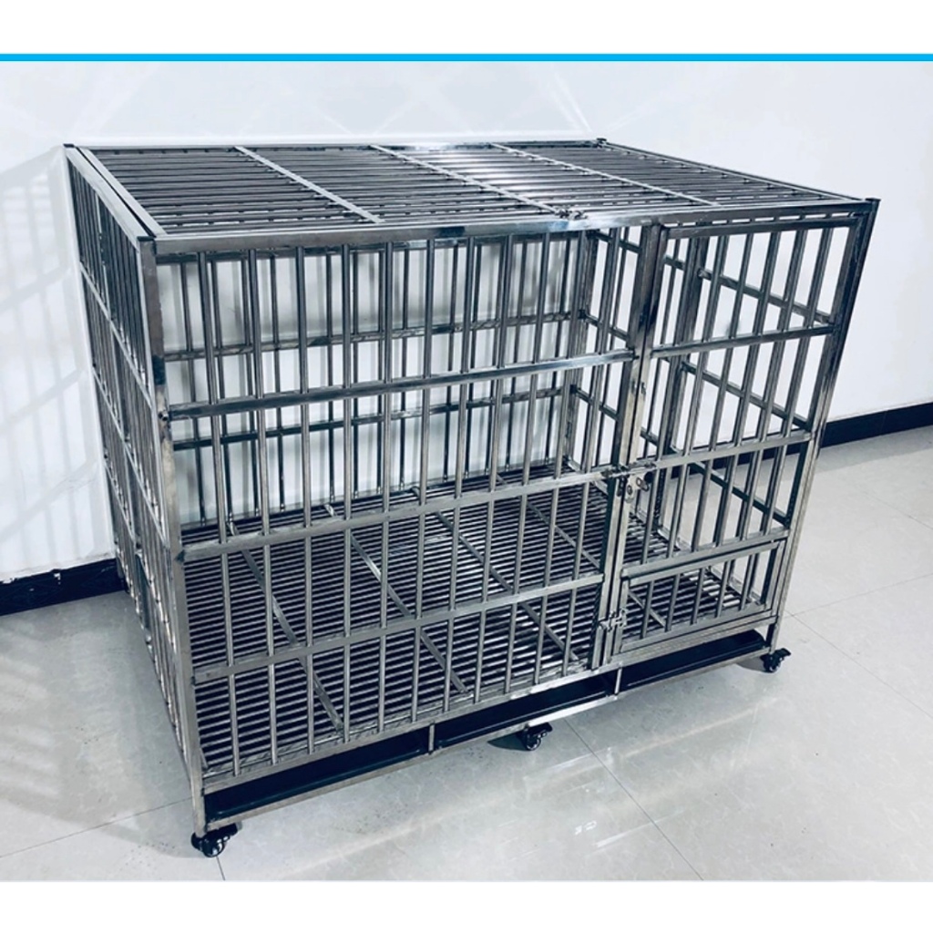Stainlsteel dog cage large dog extra large stainless steel cage golden ...