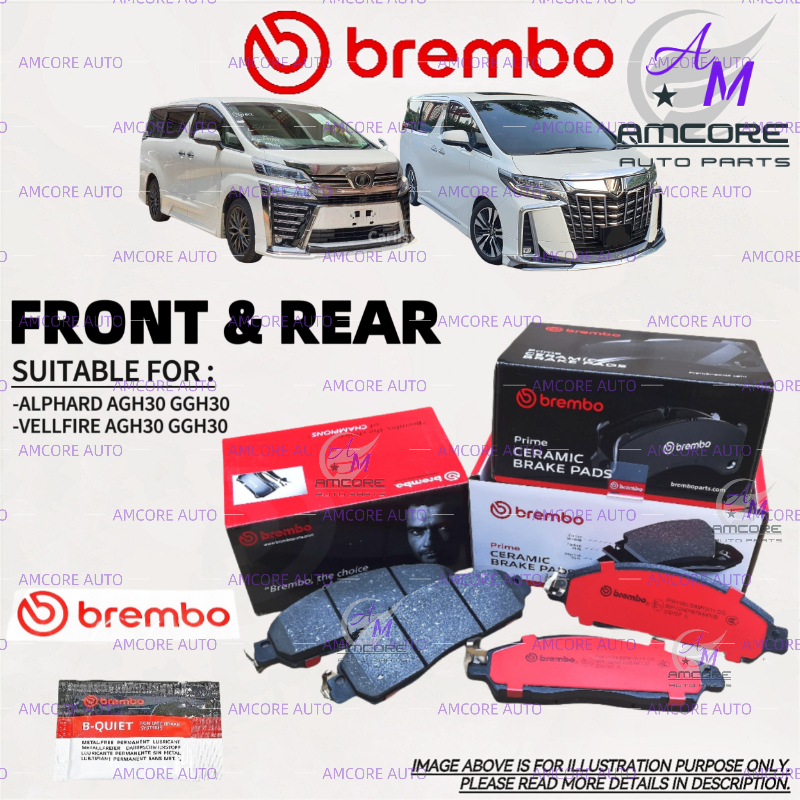 TOYOTA ALPHARD VELLFIRE AGH30 GGH30 ANH30 - BREMBO BRAKE PADS / CERAMIC ...