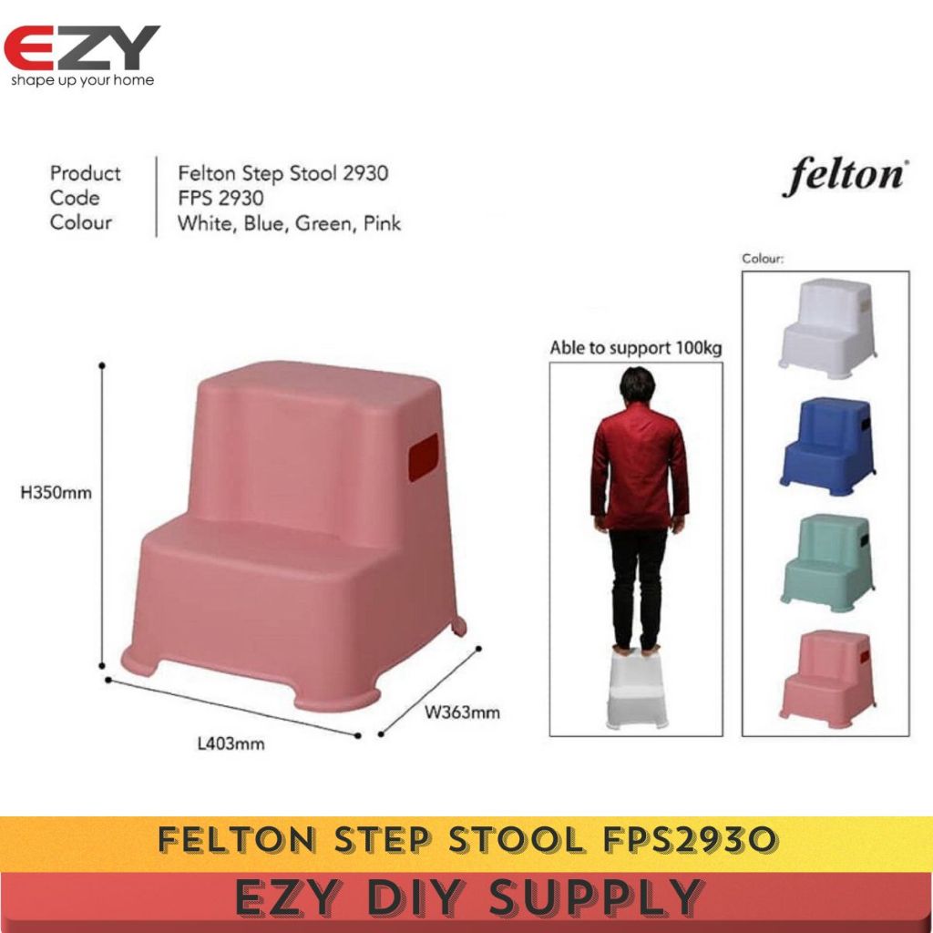 FELTON Plastic chair Kerusi plastik Plastic STEP Stool Premium stool ...