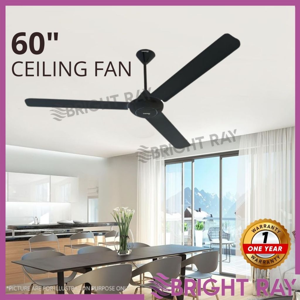 60" Ceiling Fan With 3 Blade Kipas Siling Ruang Tamu 3 Bilah Kipas ...