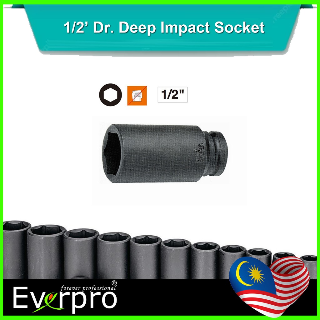 Mr Mark DEEP IMPACT SOCKET- 1/2"Dr. -8MM - 32mm | Shopee Malaysia