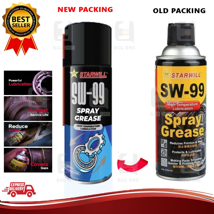 (HIGH TEMP) STARWILL SW-99 SW99 SPRAY GREASE LUBRICANT 400ML FOR CHAIN ...