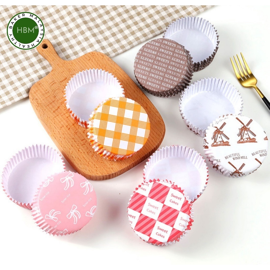 12cm-15cm ROUND SHAPE PAPER BAKING CUP ±200 Bekas kek cawan/ WINDMILL ...
