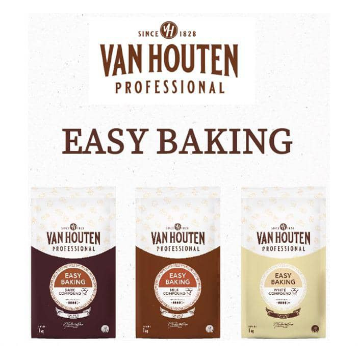 VAN HOUTEN Chocolate Compound Coins 1KG [Baking Use Dark/Milk/White Chocolate] Easy Baking Pack ...