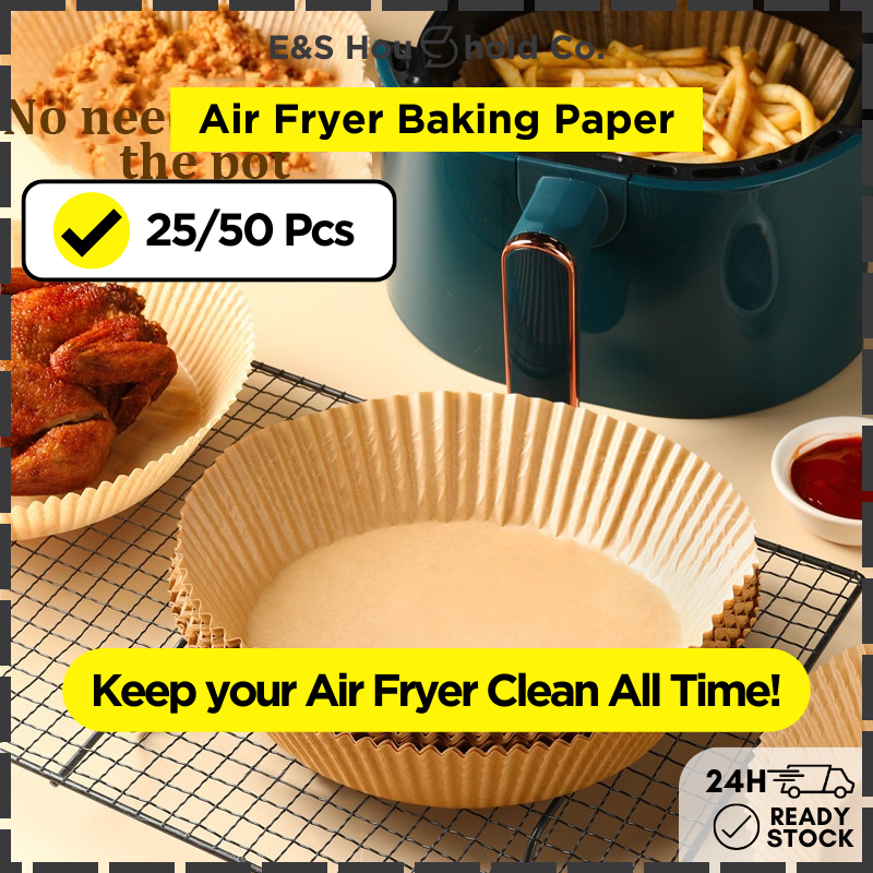 [25/50 Pcs/Pack] Air Fryer Baking Paper 20cm | Disposable Non-Stick ...