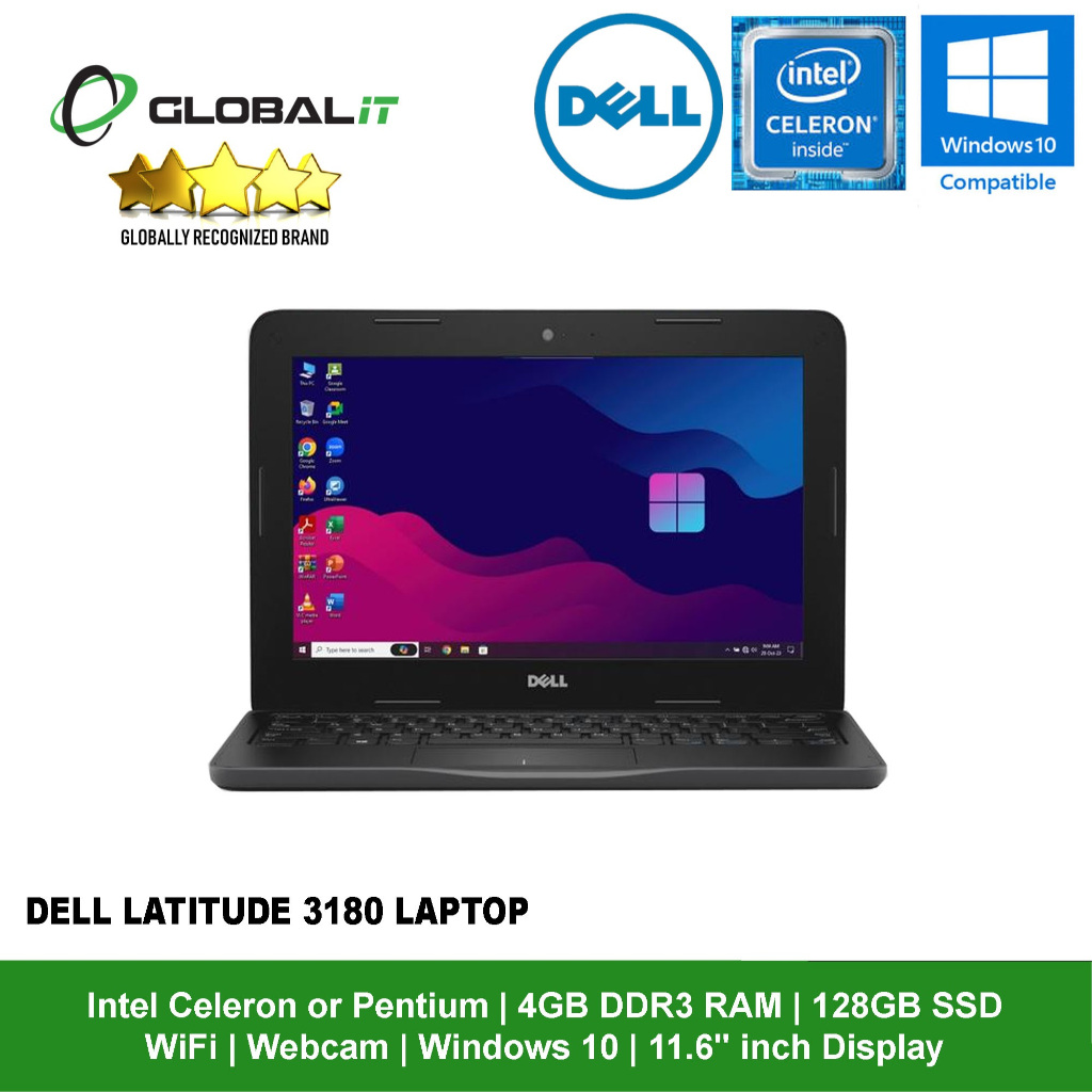 (Refurbished) Dell Latitude 3180 Laptop / 11.6" inch Display / Intel Celeron / 4GB RAM / 128GB ...