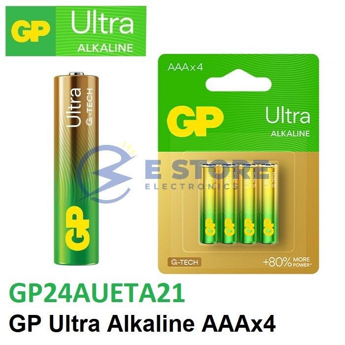 4PCS Genuine GP Ultra Alkaline AAA Size Battery - GP24AUETA21 | Shopee ...