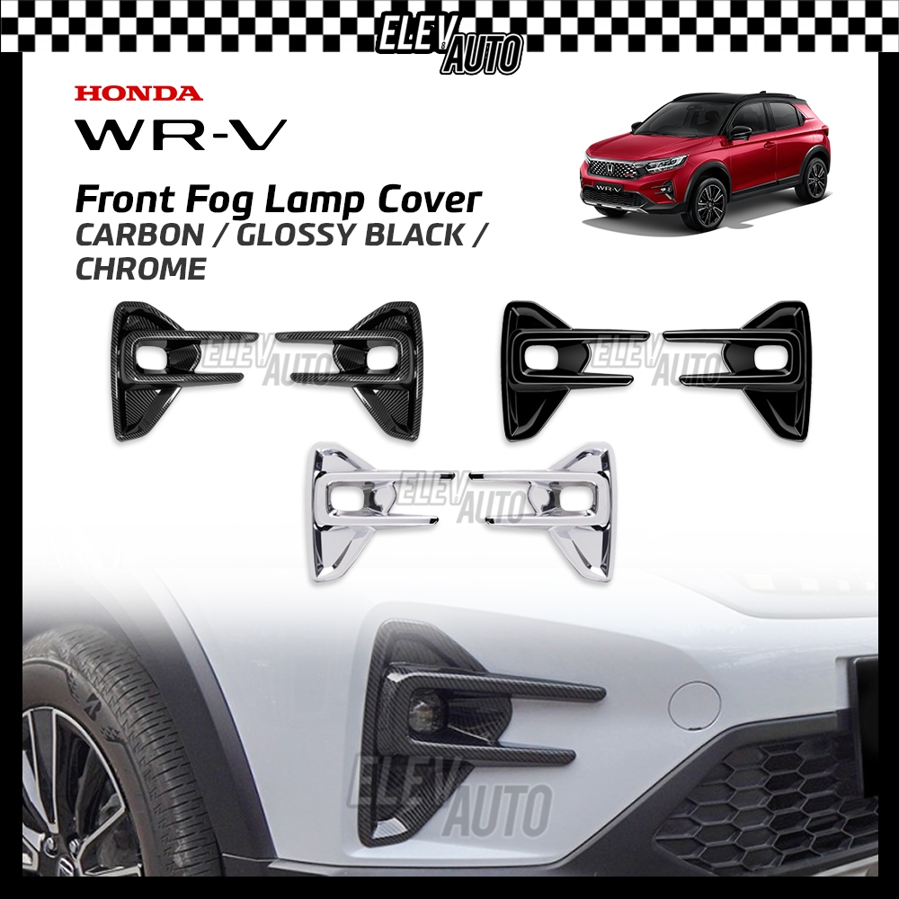 Honda WRV WR-V Front Fog Lamp Cover Trim Carbon Fiber Chrome Black ...