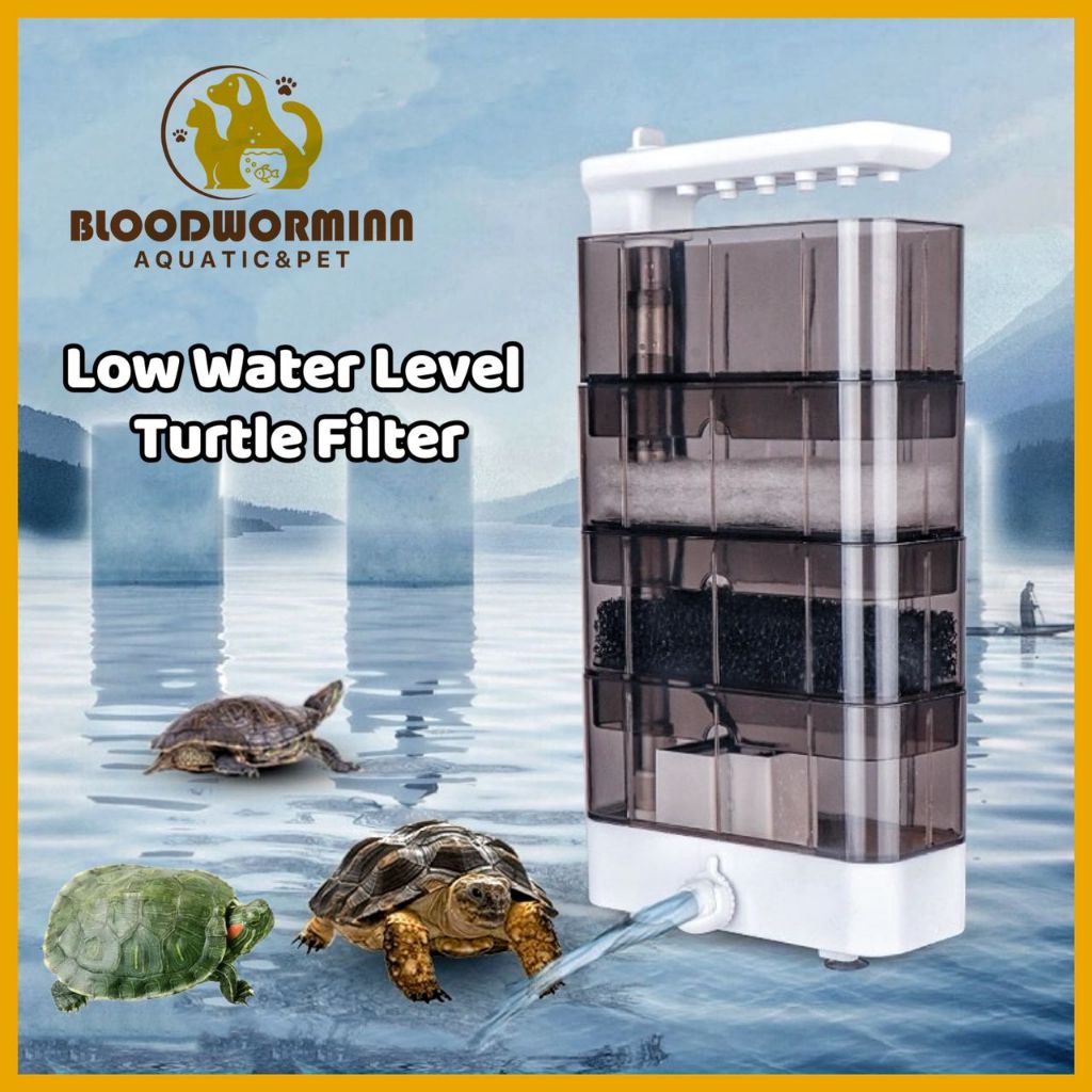 Large Turtle Filter Pump 3/4 Layer Low Water Level Kura-Kura Penapis ...