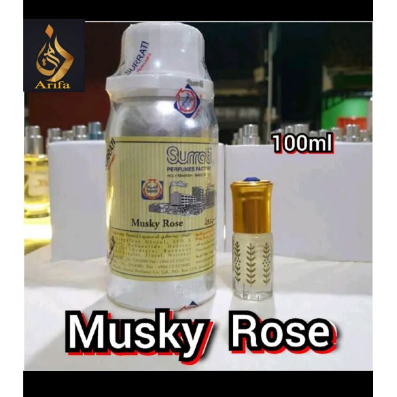 Musky Rose Surrati concentrated Perfume oil,100 ml packed, Attar oil ...