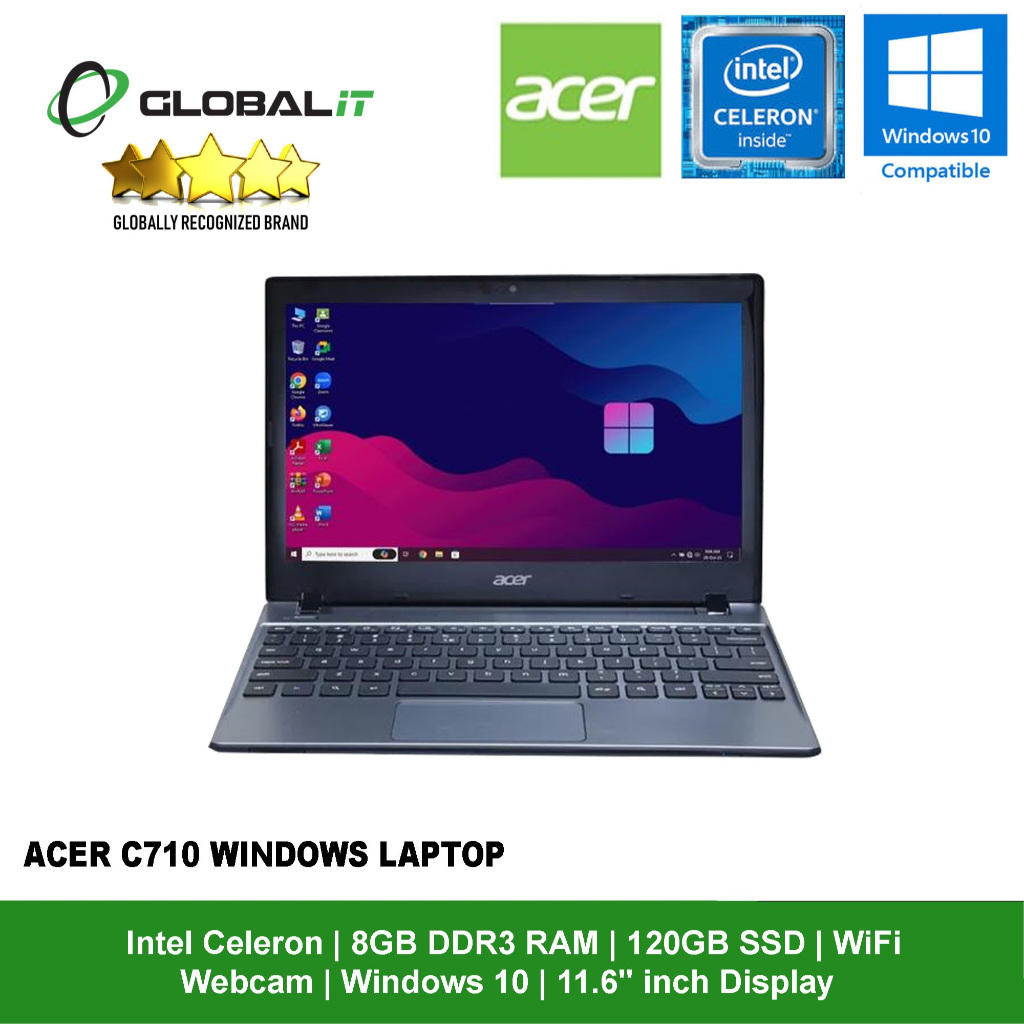 (Refurbished) Acer C710 Windows Laptop / 11.6" inch Display / Intel ...