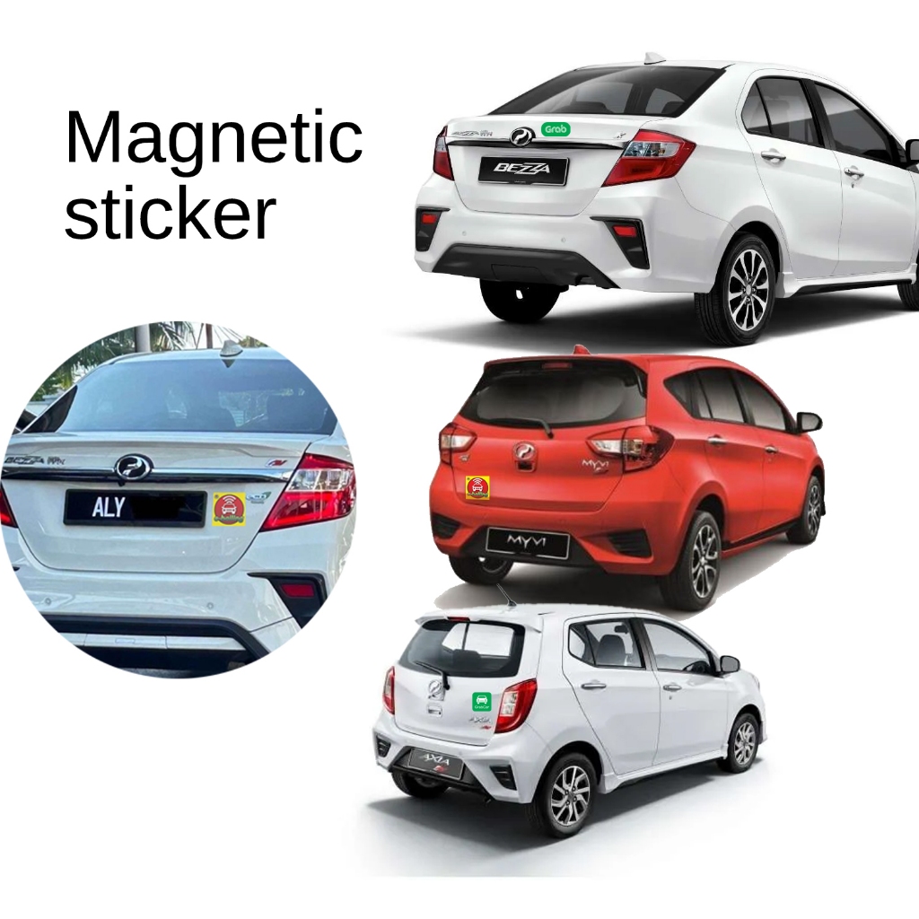 Grab Sticker Biasa dan Magnectic sticker E hailing 电召车贴纸 及 磁性贴纸 ...