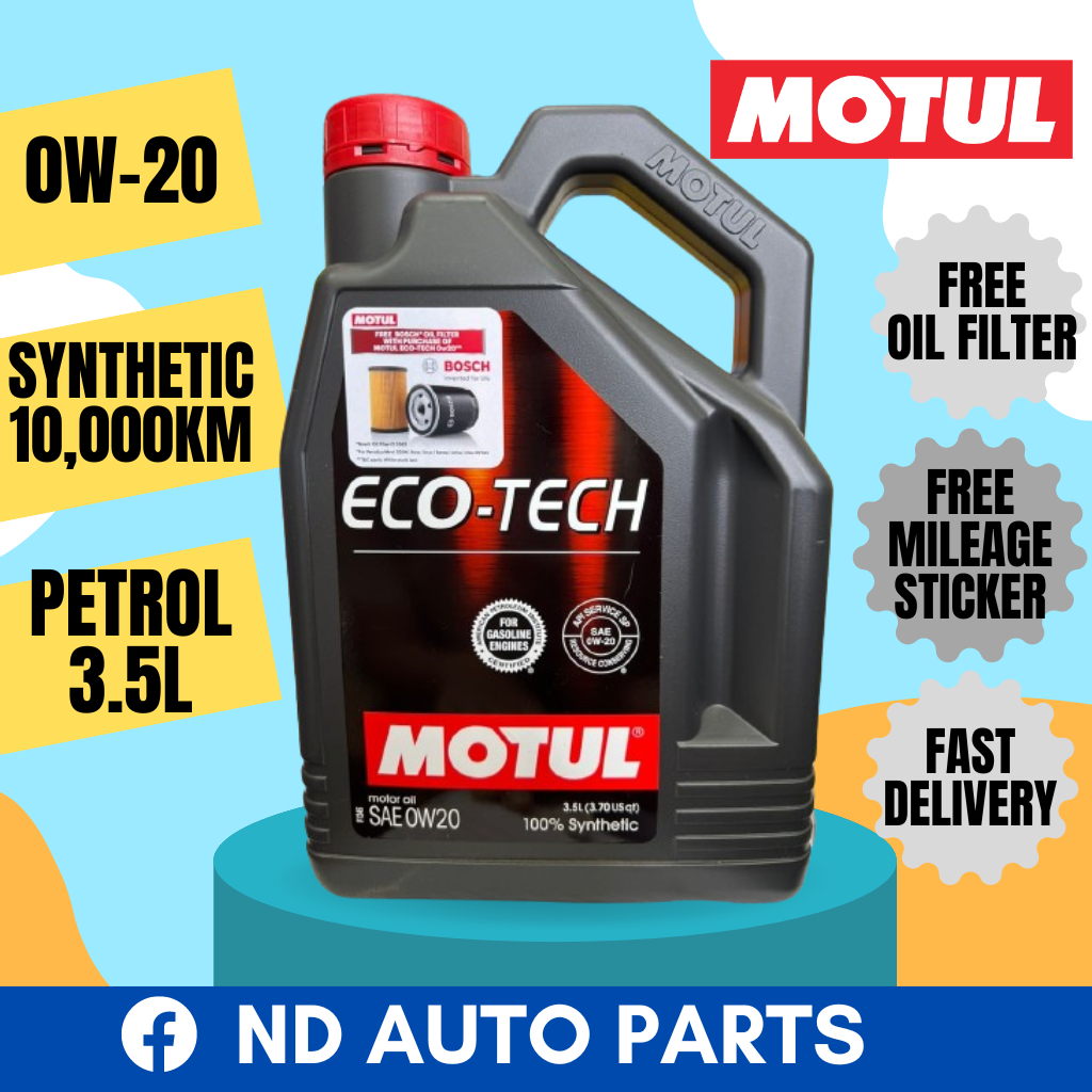 MOTUL 0W20 3.5L FULL SYNTHETIC ENGINE OIL FREE OIL FILTER | Shopee Malaysia