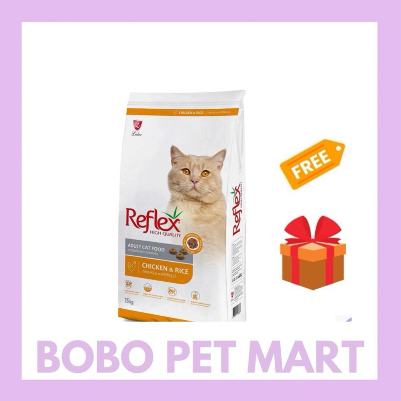 Reflex Adult Chicken & Rice Cat Food 15kg / White Packaging (ADA FREE GIFT) | Shopee Malaysia