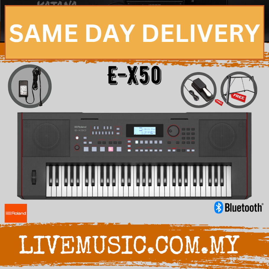 Roland E-X50 61-key Arranger Keyboard With Keyboard Stand, Damper Pedal ...