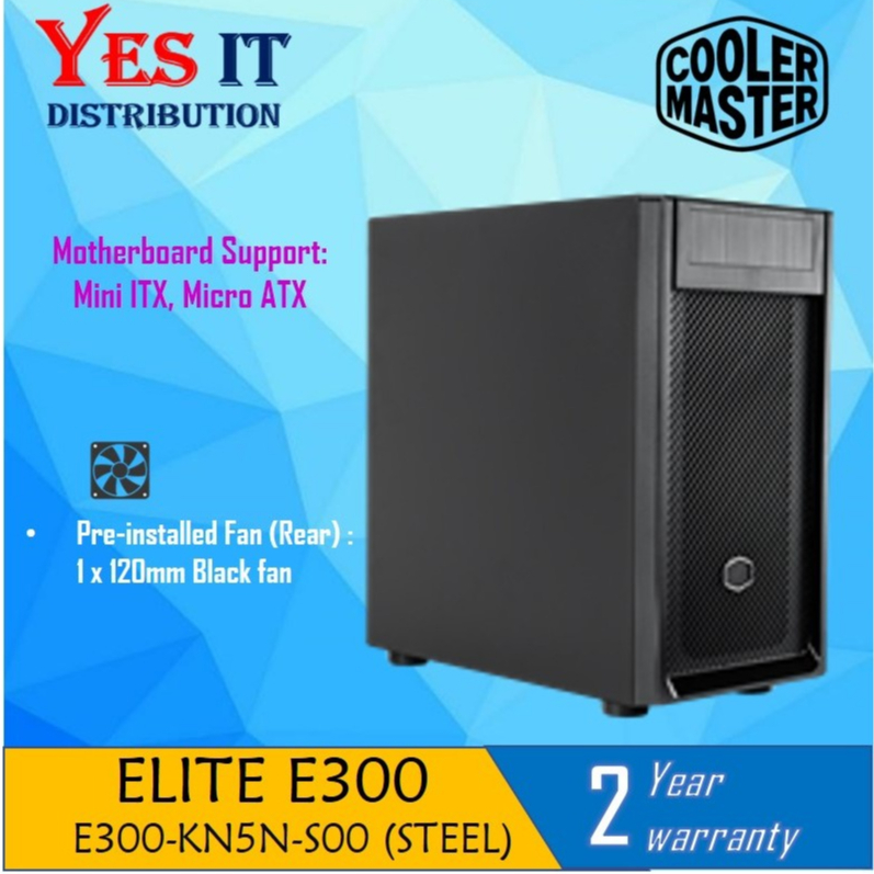 Cooler Master Elite 300 with ODD TG / STEEL mATX Casing (E300-KG5N-S00/E300-KN5N-S00) | Shopee ...