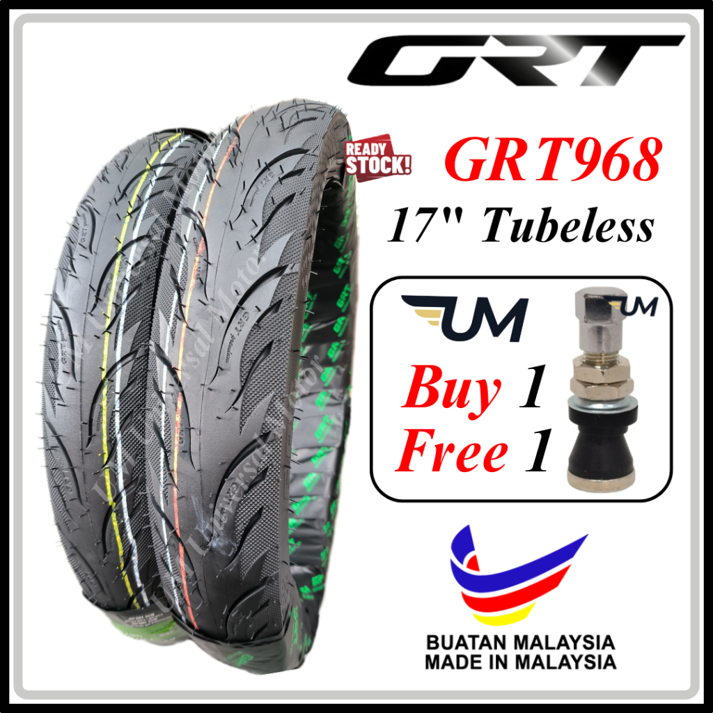 GRT 2025 NEW EDITION GRT968 TYRE 17 GECKO GRIP TAYAR 70 80/90-17 ...