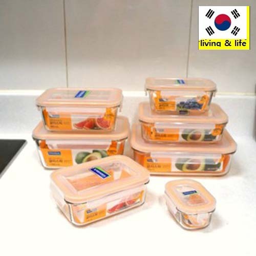 Korean Glass Lock Line Rectangular Glass Airtight Container box (글락스락 ...