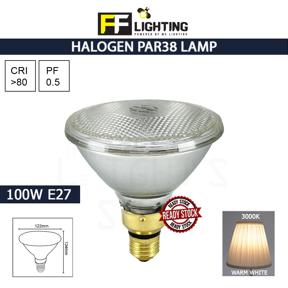 FFL HALOGEN PAR38 LAMP 100W E27 WARM WHITE FF LIGHTING E27 BULB ...