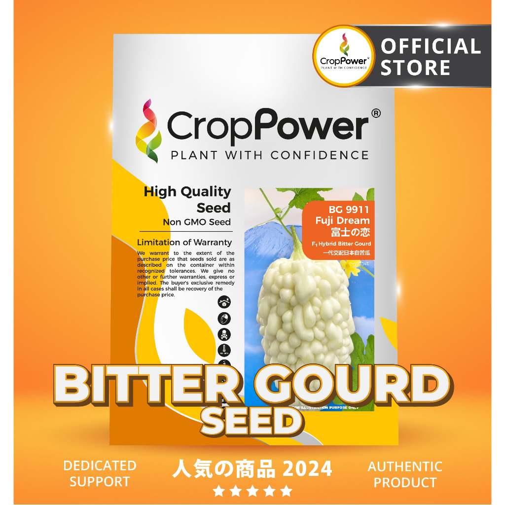 (10 SEEDS) Biji Benih Peria Putih Fuji Dream 富士の恋 BG9911 CROP POWER F1 ...