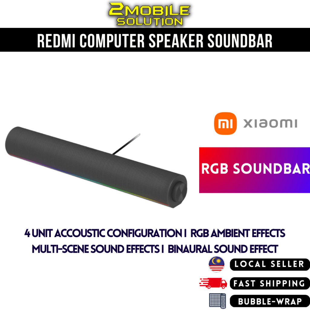 XIAOMI Redmi Computer Speaker Soundbar [4 Unit Stereo I RGB Ambient ...