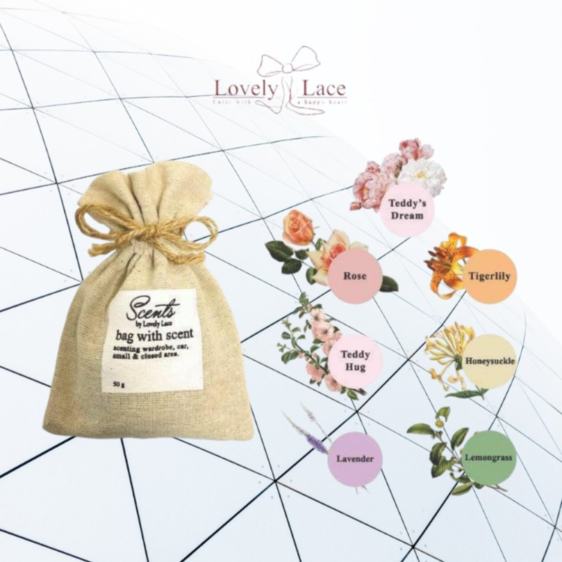 Lovely Lace Sachet Hanging Bag 50g Pewangi Almari Pewangi Rumah ...
