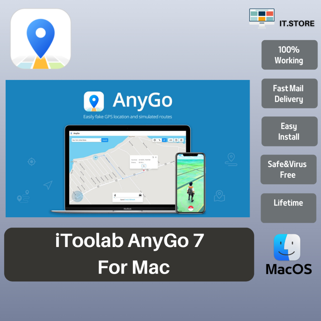 iToolab AnyGo 7 Lifetime for Intel Or M1/M2 M3 Chip Apple Silicone MacOs/Macbook/Mac/Imac ...