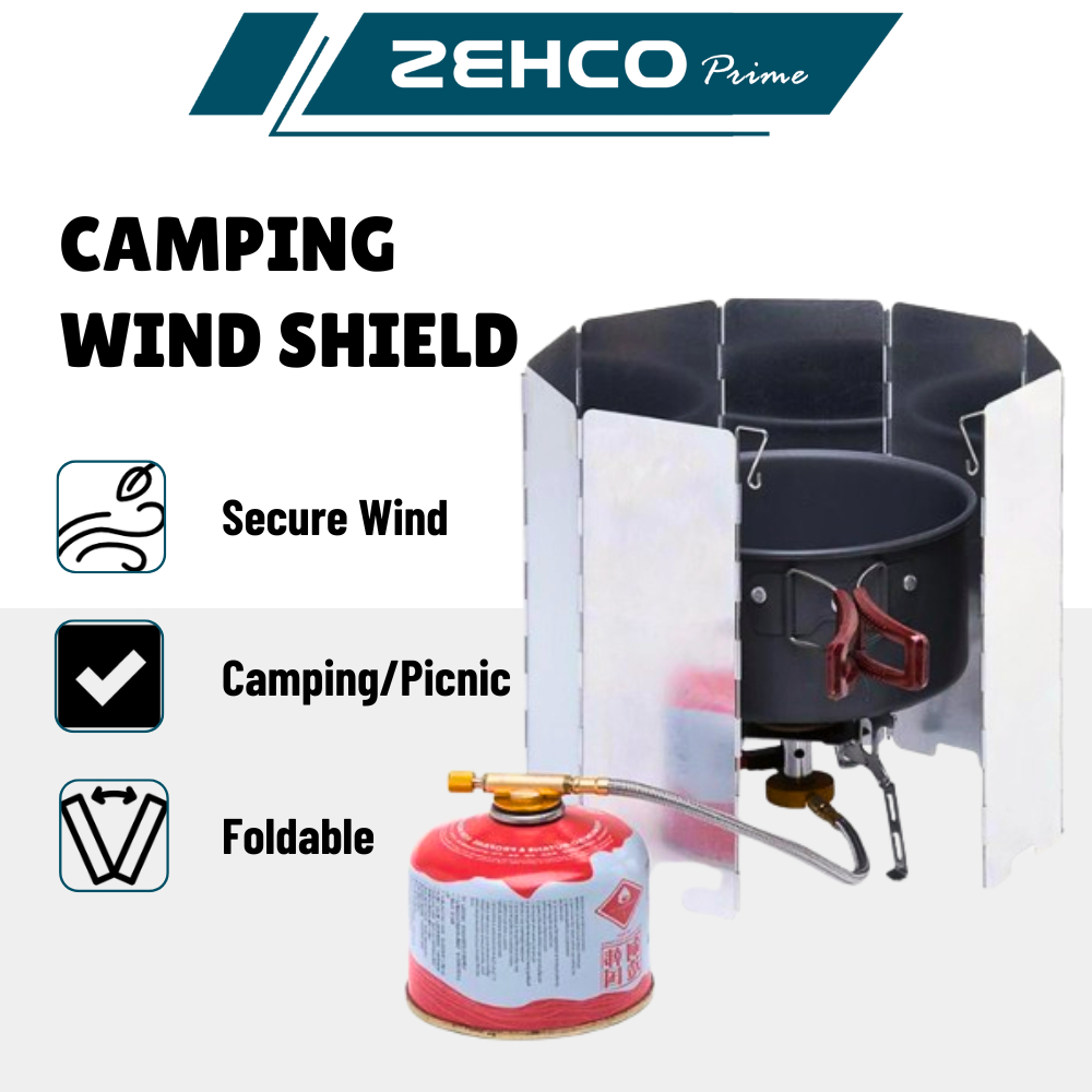 Camping Windscreen 8/10 Plates Stove Windshield Aluminum Alloy Portable ...