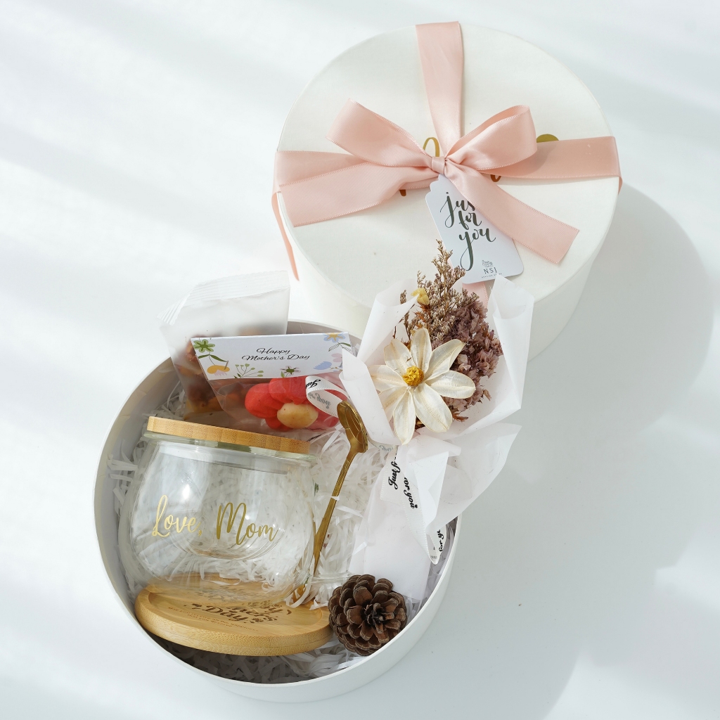 For Her #5- Glass tea cup with coaster, Flower tea, Dried Flower ...