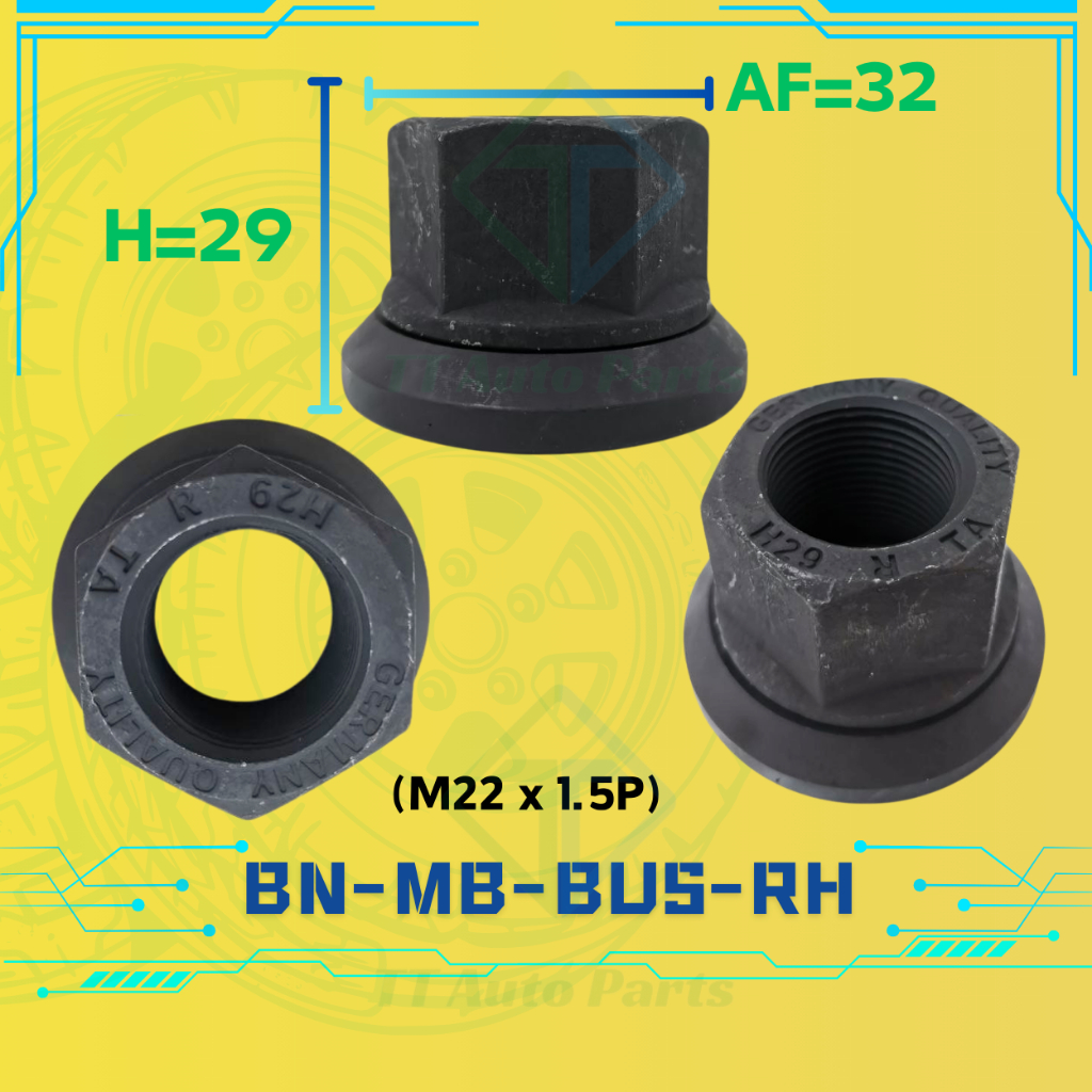 MB Benz Bus Hub Bolt Nut Only / Tayar Nut Only / Nut Sahaja (Depan ...