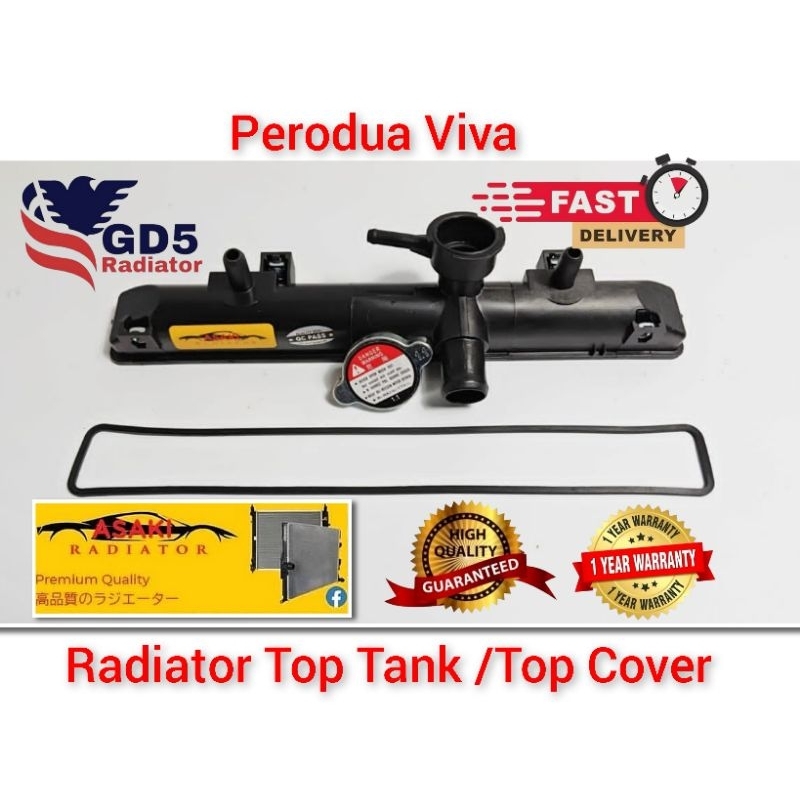perodua Viva Radiator Top tank / Top Cover /Upper Tank and Gasket ...