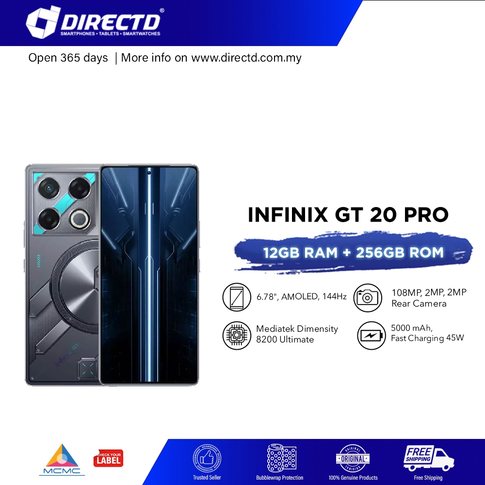 Infinix GT 20 Pro [12GB (24GB Extended RAM) | 256GB ROM] | Shopee Malaysia
