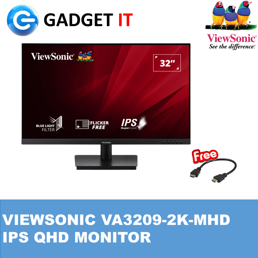 VIEWSONIC VA3209-2K-MHD 32" 2K QHD MONITOR WITH BUILT-IN SPEAKERS,75Hz ...