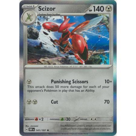 Scizor - Holo - 141/197 - OBF SV03 - Pokemon Scarlet & Violet Obsidian ...