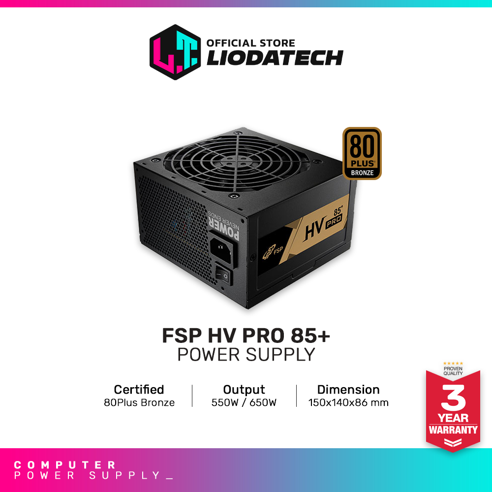 FSP HV Pro 85+ Series 80PLUS Bronze Power Supply (550W / 650W) | Shopee ...
