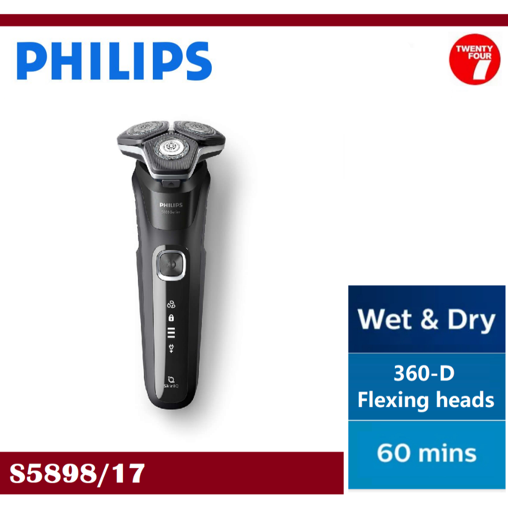 PHILIPS Shaver series 5000 Wet & Dry Electric Shaver S5898/17 (1 hour ...