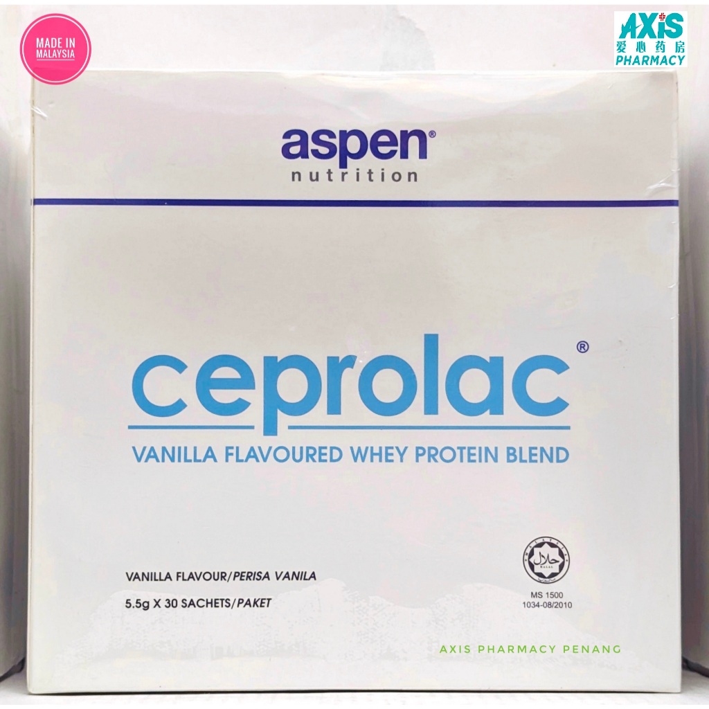 ASPEN NUTRITION CEPROLAC VANILLA FALVOURED WHEY PROTEIN BLEND 5.5g x 30 ...