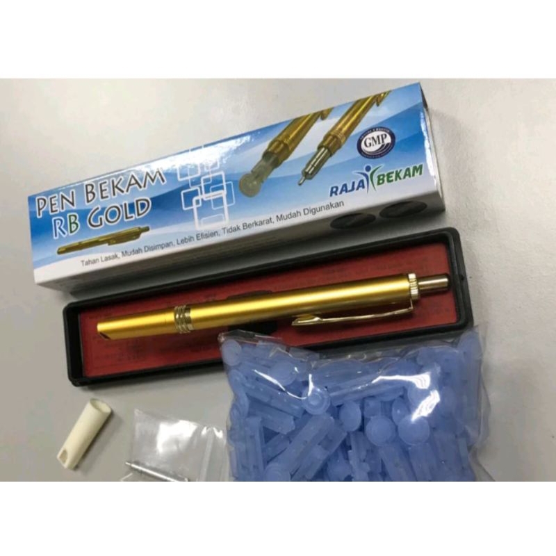 Pen Bekam Gold Raja Bekam (Free Penutup pen plastik,accupressure rod ...