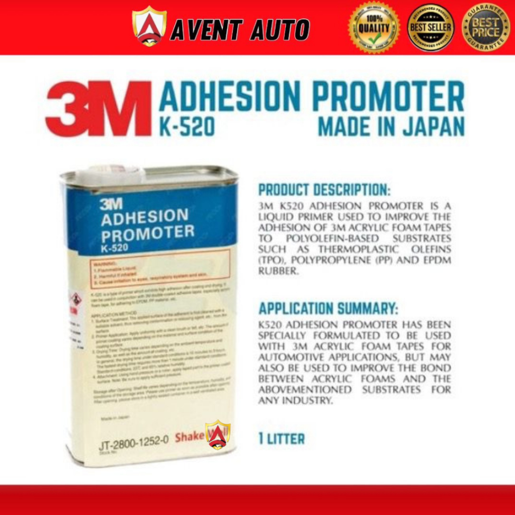 3M Double Tape 94 Primer 946ml 32oz / K520 ADHESION PROMOTER (1L ...