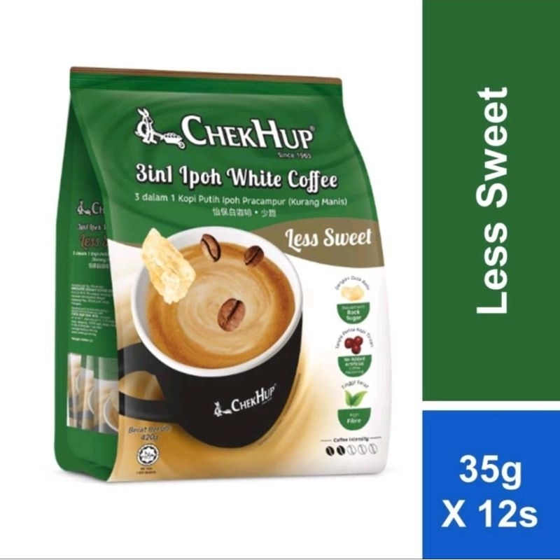 Chek Hup 3 in 1 Ipoh white coffee less sweet (35g x 12s) | Shopee Malaysia