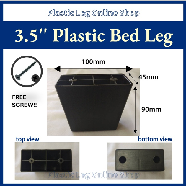 SL 13 3.5" Plastic Bed Leg (SOFA, BED, CABINET SUPPORT LEG) (FREE SCREW ...