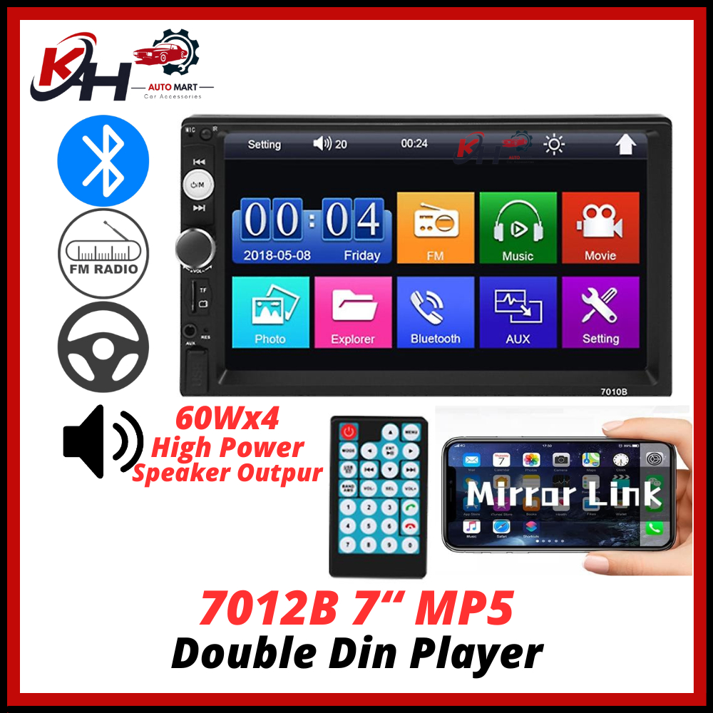 2024 7012B Car MP5 Player 7 Inch TFT Screen 2 Double DIN Car FM Stereo ...