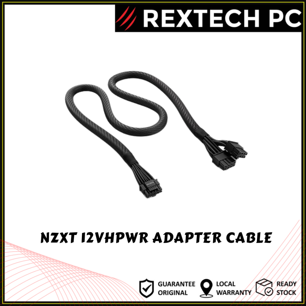 NZXT 12VHPWR Adapter Cable 16-Pin to Dual 8-Pin 12VHPWR PCIe 5.0 PSU ...