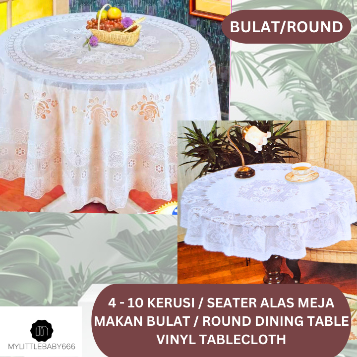 ALAS MEJA BULAT / ROUND TABLE CLOTH PVC in Vinyl Style 4 - 10 KERUSI ...