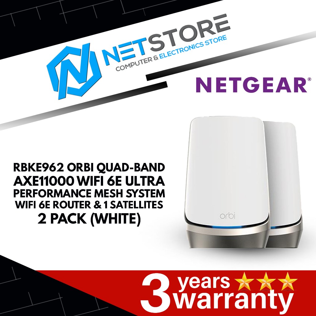 NETGEAR RBKE962 ORBI QUAD-BAND AXE11000 WIFI 6E ULTRA PERFORMANCE MESH ...